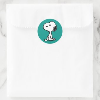 Peanuts | Snoopy Turns Classic Round Sticker | Zazzle