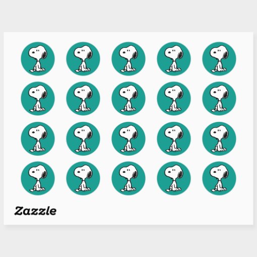 Peanuts | Snoopy Turns Classic Round Sticker | Zazzle