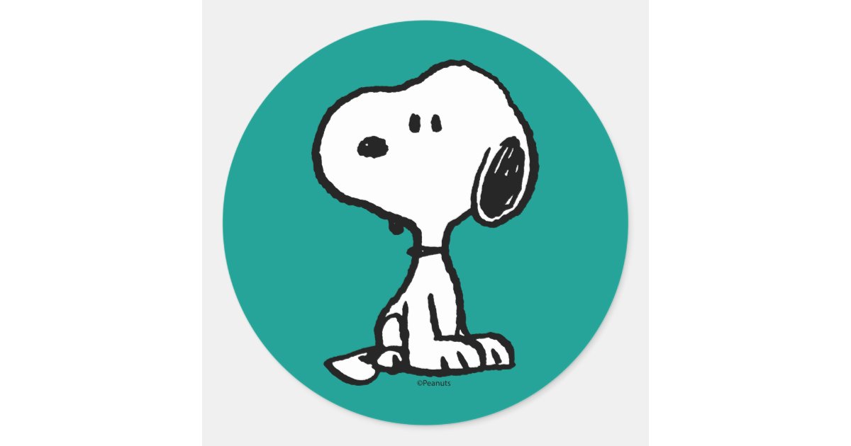 Peanuts | Snoopy Turns Classic Round Sticker | Zazzle