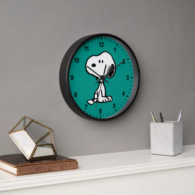 Peanuts | Snoopy Turns Clock | Zazzle