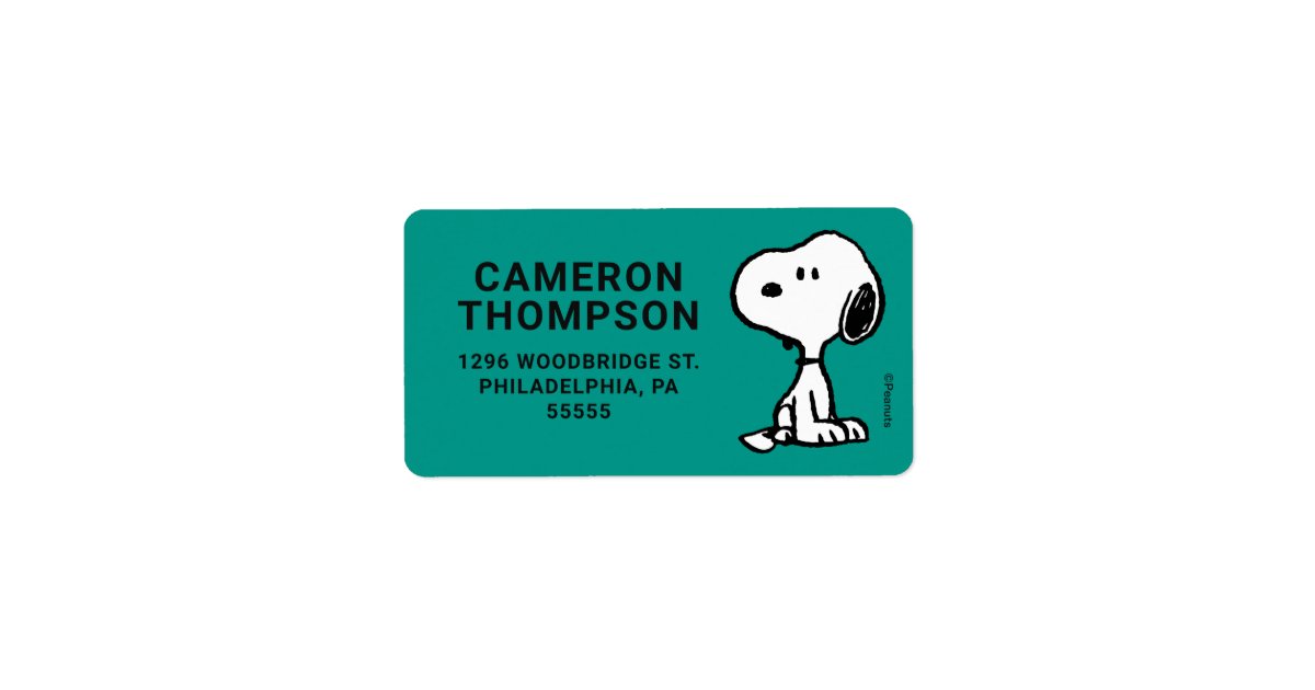 Peanuts | Snoopy Turns Label | Zazzle