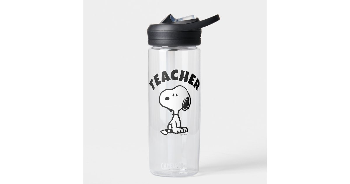 Peanuts | Snoopy Turns Teacher Water Bottle | Zazzle
