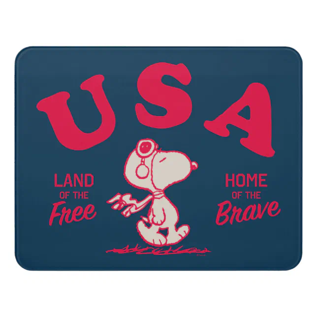 Peanuts | Snoopy USA Land of the Free Door Sign | Zazzle