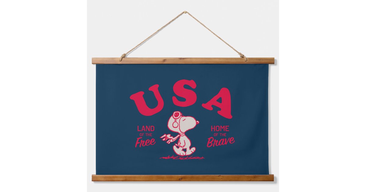 Peanuts | Snoopy USA Land of the Free Hanging Tapestry | Zazzle