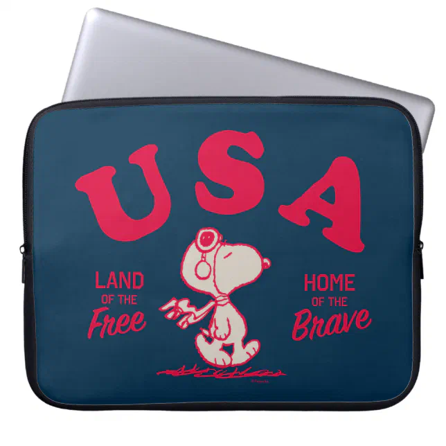 Peanuts | Snoopy USA Land of the Free Laptop Sleeve | Zazzle