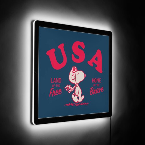 Peanuts | Snoopy USA Land of the Free LED Sign | Zazzle