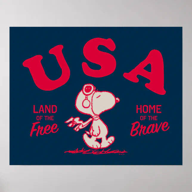 Peanuts | Snoopy USA Land of the Free Poster | Zazzle