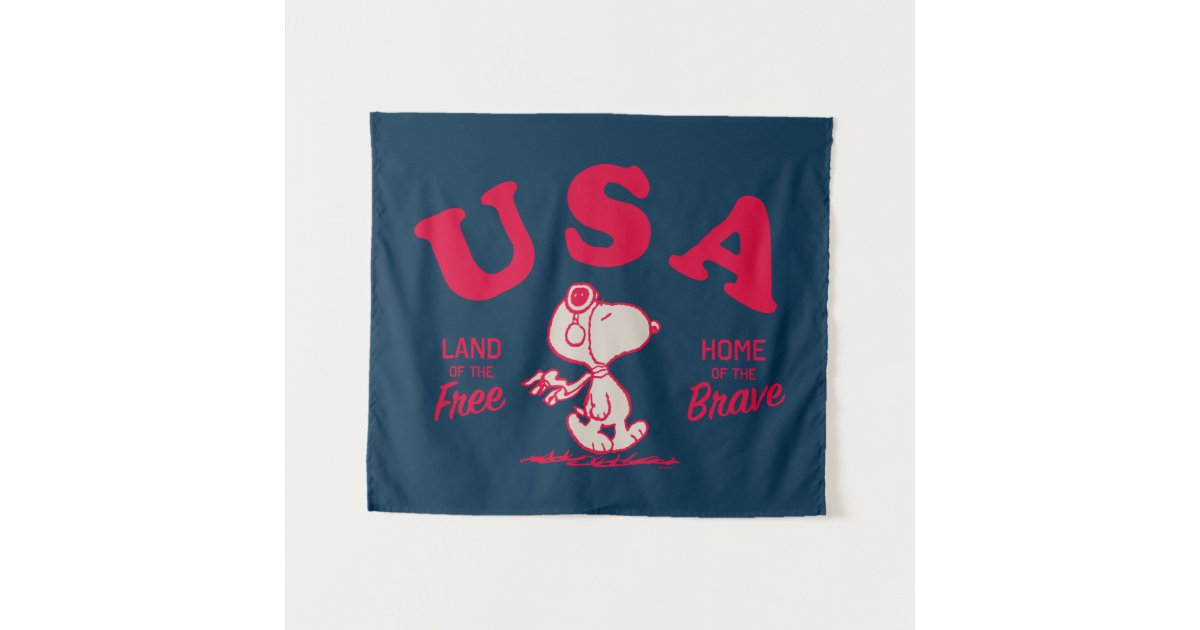 Peanuts | Snoopy USA Land of the Free Tapestry | Zazzle