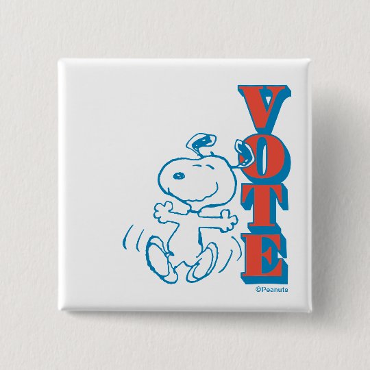 Peanuts | Snoopy - Vote Button | Zazzle.com