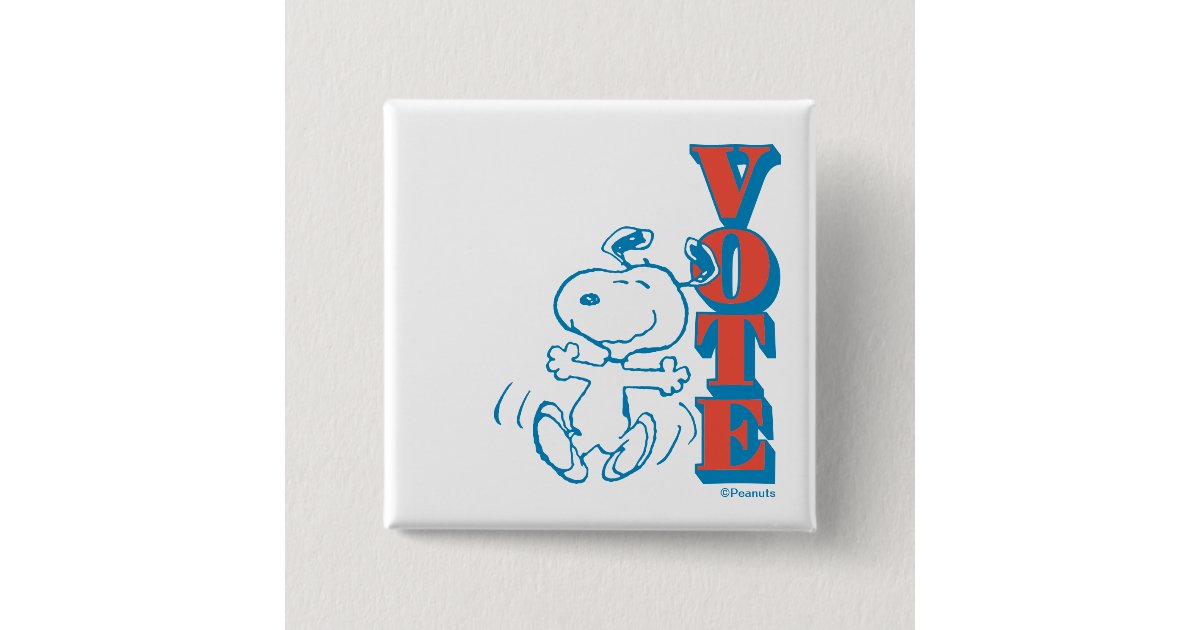 Peanuts | Snoopy - Vote Button | Zazzle