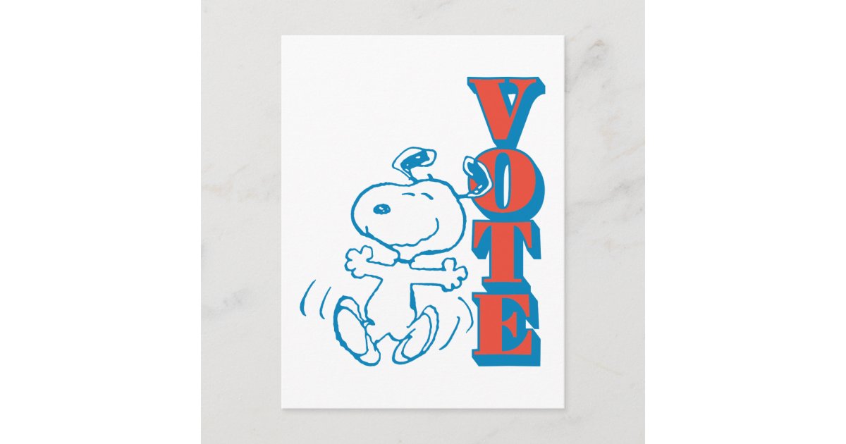 Peanuts | Snoopy - Vote Postcard | Zazzle