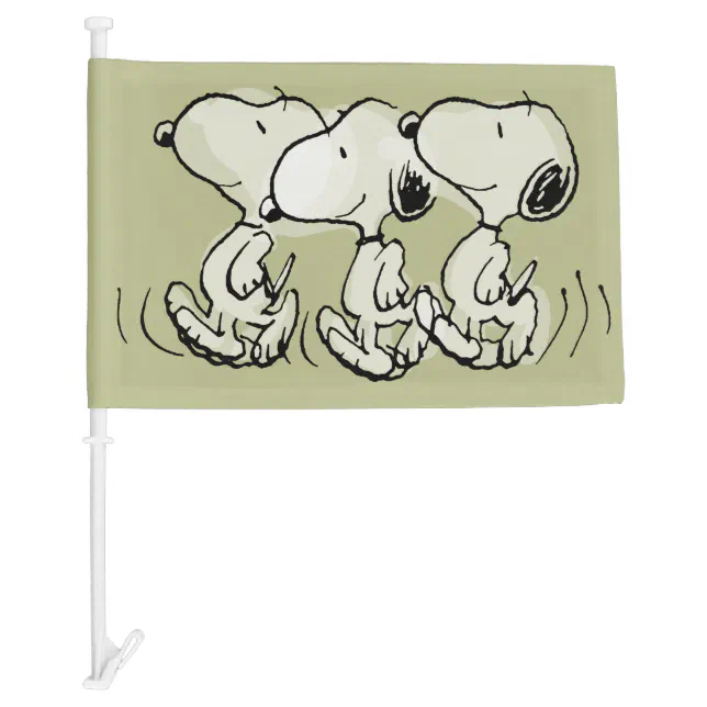 Peanuts | Snoopy Walking Tall Car Flag | Zazzle