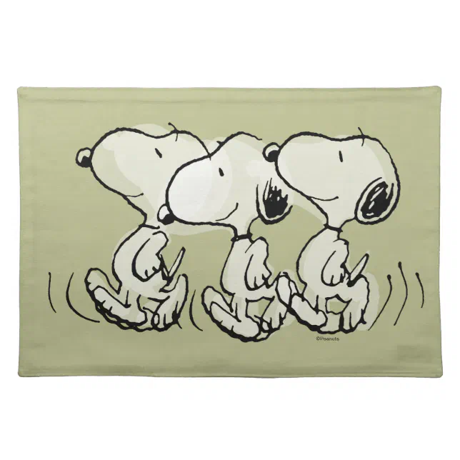 Peanuts | Snoopy Walking Tall Cloth Placemat | Zazzle