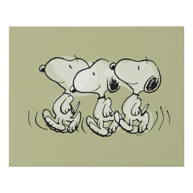 Peanuts | Snoopy Walking Tall Faux Canvas Print | Zazzle