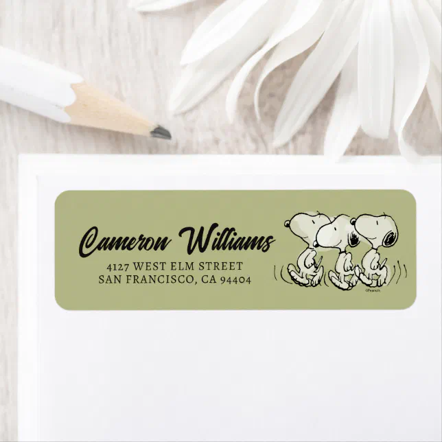 Peanuts | Snoopy Walking Tall Label | Zazzle