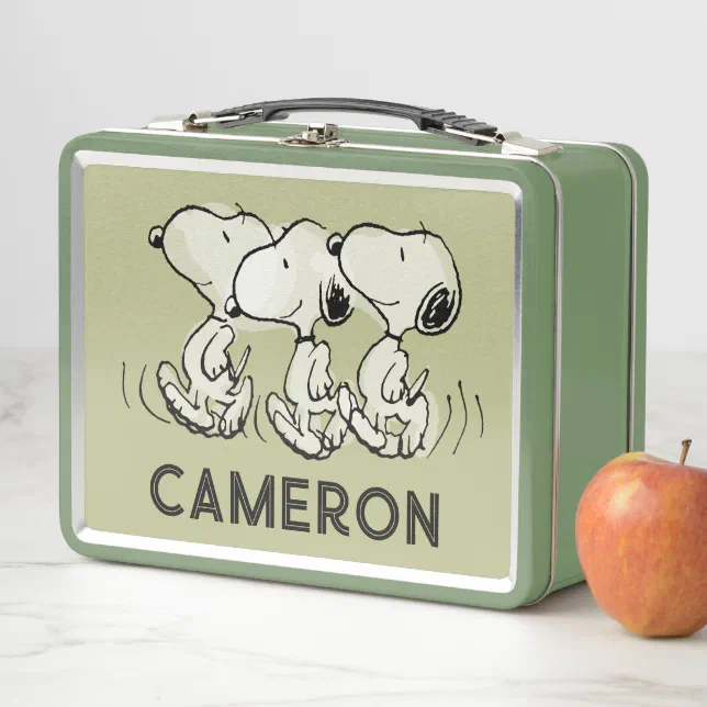Peanuts | Snoopy Walking Tall Metal Lunch Box | Zazzle