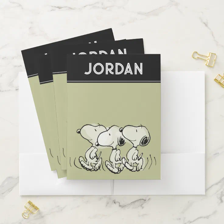 Peanuts | Snoopy Walking Tall Pocket Folder | Zazzle