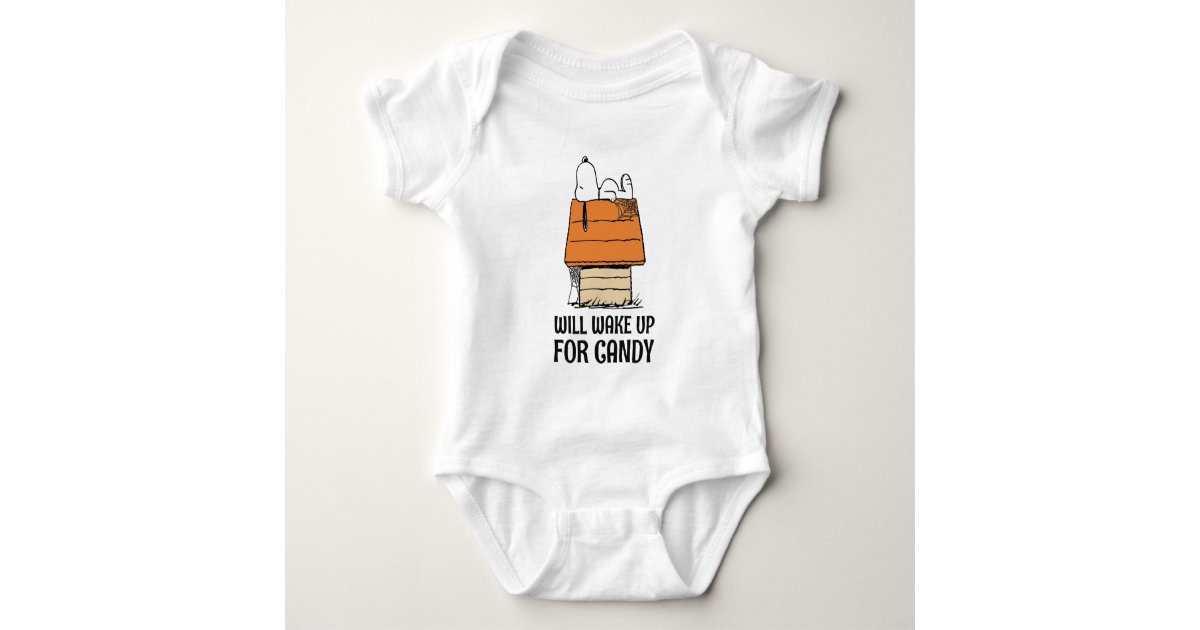 Peanuts | Snoopy Will Wake Up For Candy Baby Bodysuit | Zazzle