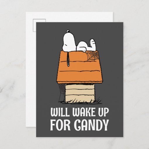 Peanuts | Snoopy Will Wake Up For Candy Postcard | Zazzle