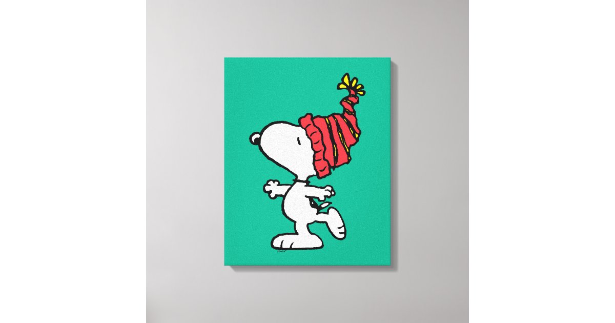 Peanuts | Snoopy Winter Beanie Cap Canvas Print | Zazzle