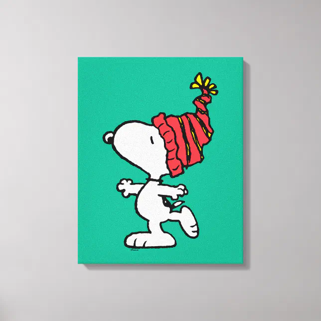 Peanuts | Snoopy Winter Beanie Cap Canvas Print | Zazzle