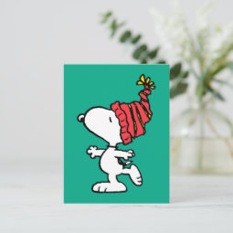 Peanuts | Snoopy Winter Beanie Cap Postcard | Zazzle