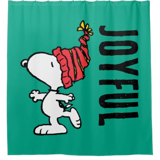 Peanuts | Snoopy Winter Beanie Cap Shower Curtain | Zazzle