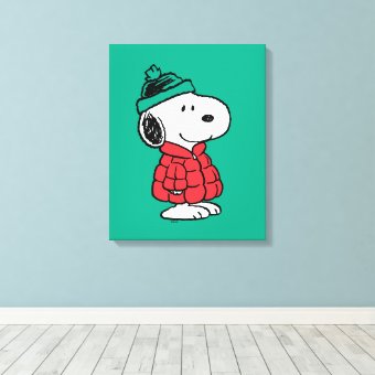 Peanuts | Snoopy Winter Coat & Hat Canvas Print | Zazzle