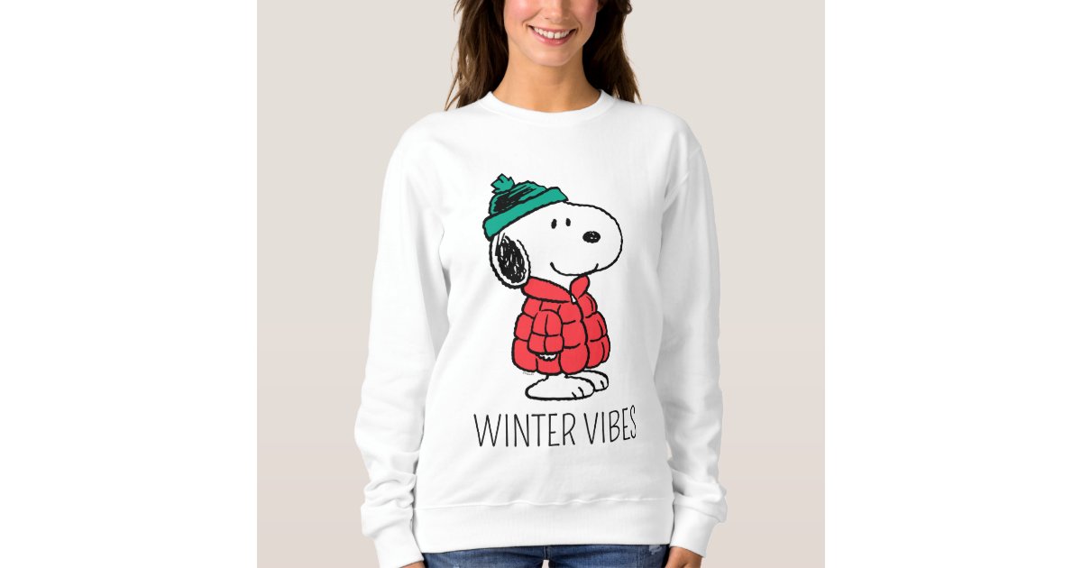 Peanuts | Snoopy Winter Coat & Hat Sweatshirt | Zazzle