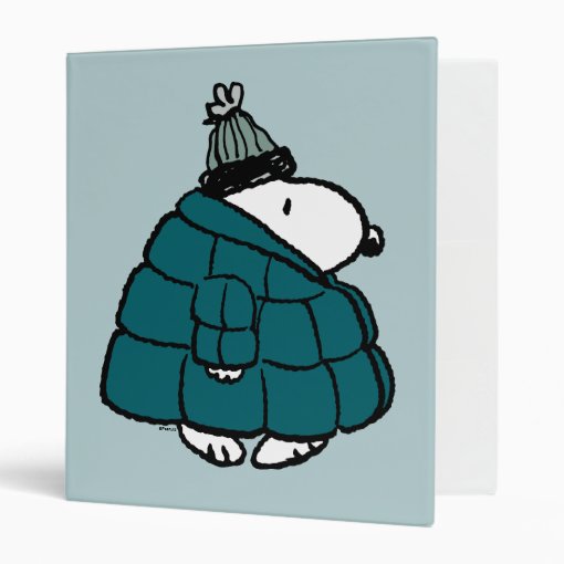 Peanuts | Snoopy Winter Puffer Jacket 3 Ring Binder | Zazzle