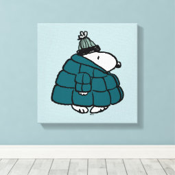 Peanuts | Snoopy Winter Puffer Jacket Canvas Print | Zazzle