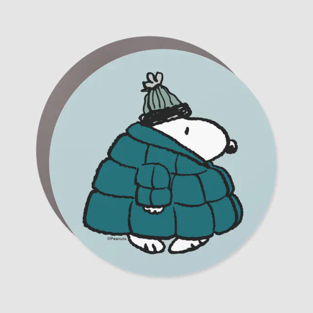 Peanuts | Snoopy Winter Puffer Jacket Car Magnet | Zazzle