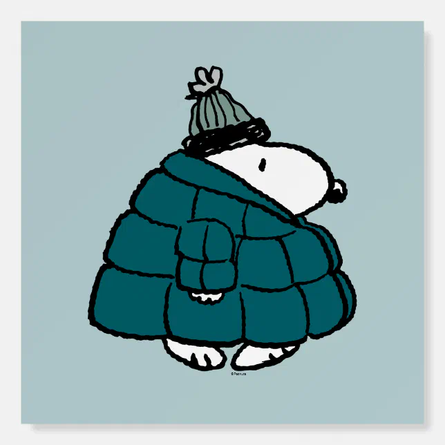 Peanuts | Snoopy Winter Puffer Jacket Foam Board | Zazzle