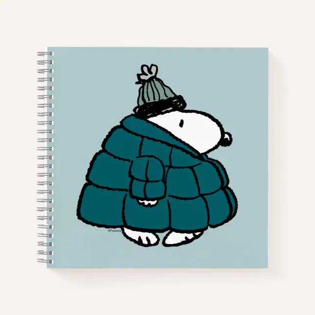 Peanuts | Snoopy Winter Puffer Jacket Notebook | Zazzle
