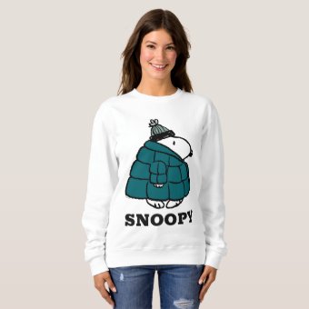 Peanuts | Snoopy Winter Puffer Jacket Sweatshirt | Zazzle