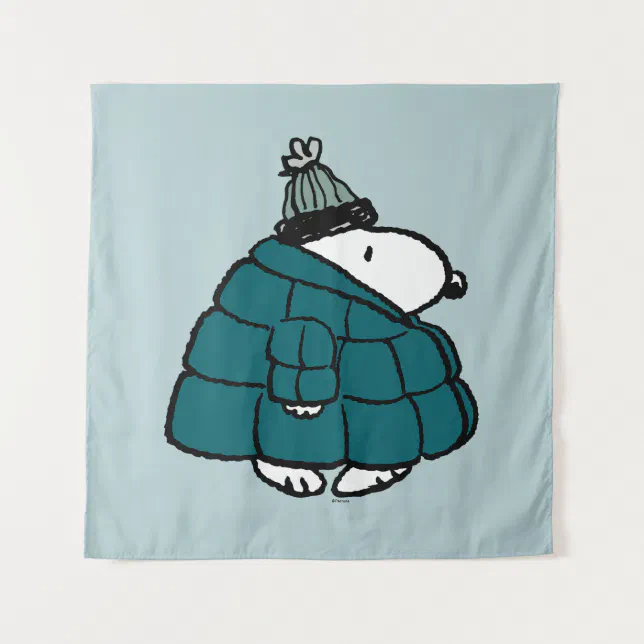 Peanuts | Snoopy Winter Puffer Jacket Tapestry | Zazzle