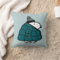Peanuts | Snoopy Winter Puffer Jacket Throw Pillow | Zazzle