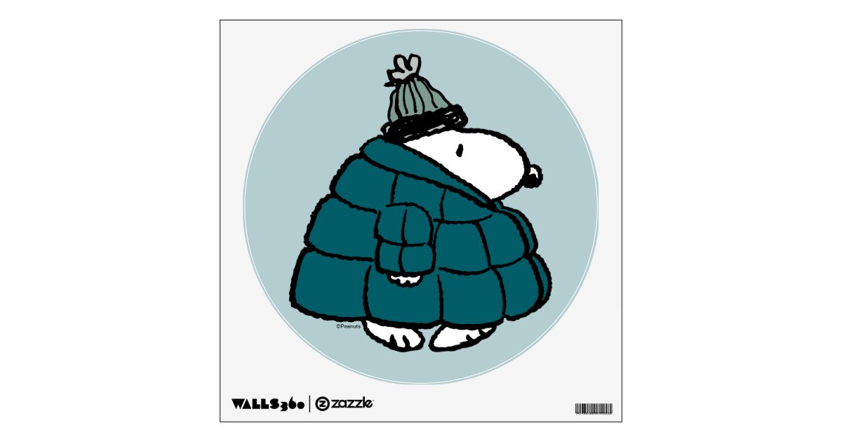 Peanuts | Snoopy Winter Puffer Jacket Wall Decal | Zazzle
