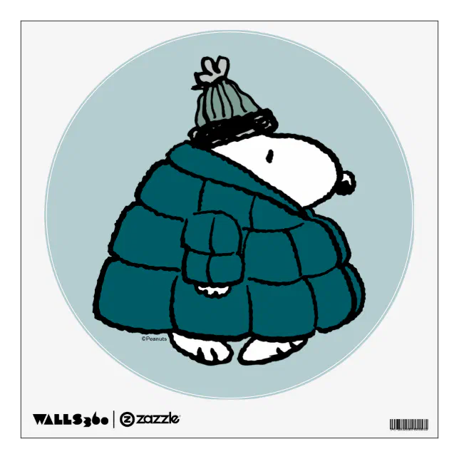 Peanuts | Snoopy Winter Puffer Jacket Wall Decal | Zazzle