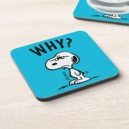 Peanuts | Snoopy Wonders Why? Beverage Coaster | Zazzle