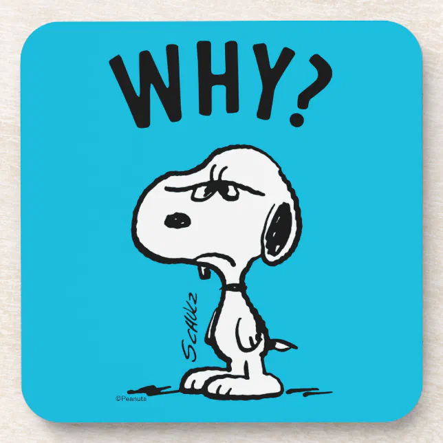 Peanuts | Snoopy Wonders Why? Beverage Coaster | Zazzle Peanuts | Snoopy Wonders Why? Beverage Coaster | Zazzle