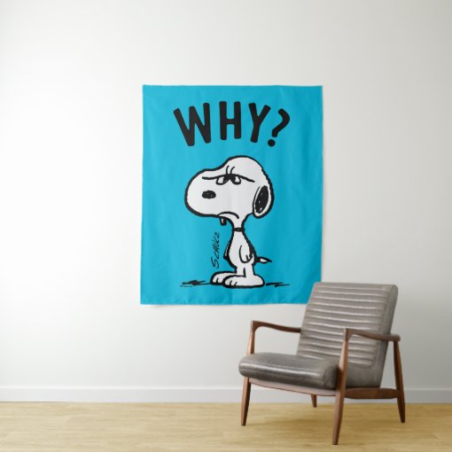 Peanuts | Snoopy Wonders Why? Tapestry | Zazzle