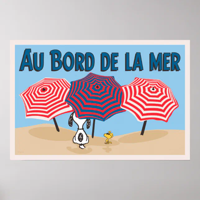 Peanuts | Snoopy & Woodstock Au Bord De La Mer Poster | Zazzle