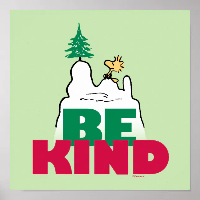 Peanuts | Snoopy & Woodstock Be Kind Poster | Zazzle