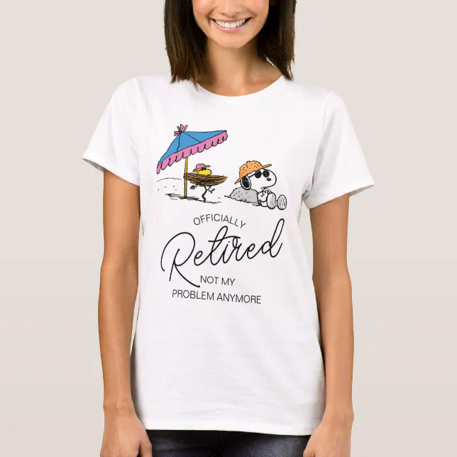 Peanuts | Snoopy & Woodstock Beach I'm Retired T-Shirt | Zazzle
