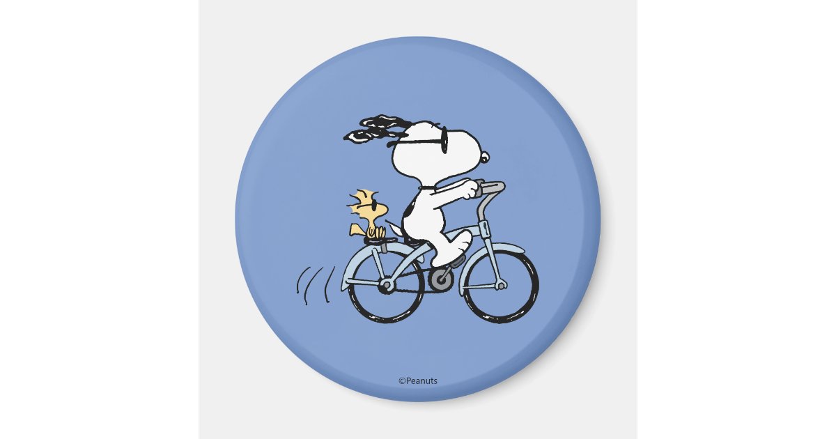 Peanuts | Snoopy & Woodstock Bicycle Magnet | Zazzle