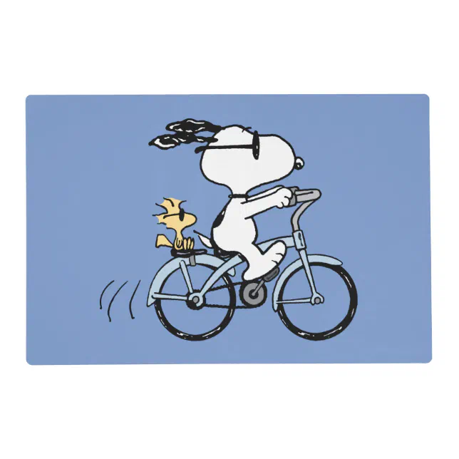 Peanuts | Snoopy & Woodstock Bicycle Placemat | Zazzle