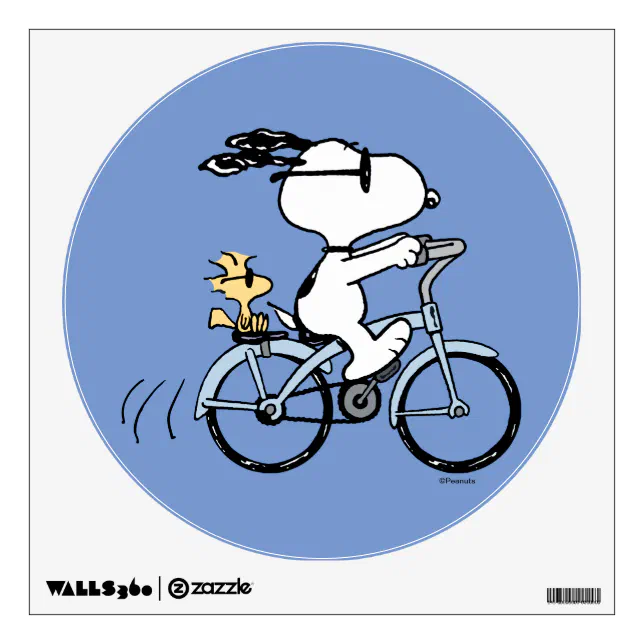 Peanuts | Snoopy & Woodstock Bicycle Wall Decal | Zazzle