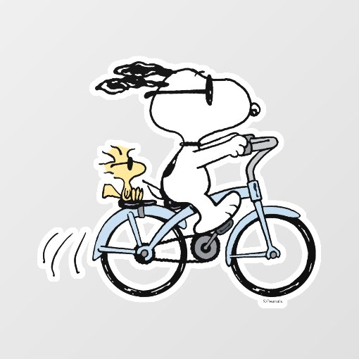 Peanuts | Snoopy & Woodstock Bicycle Window Cling | Zazzle