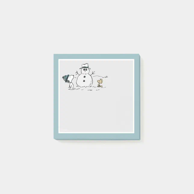 Peanuts | Snoopy & Woodstock Build A Snowman Post-it Notes | Zazzle